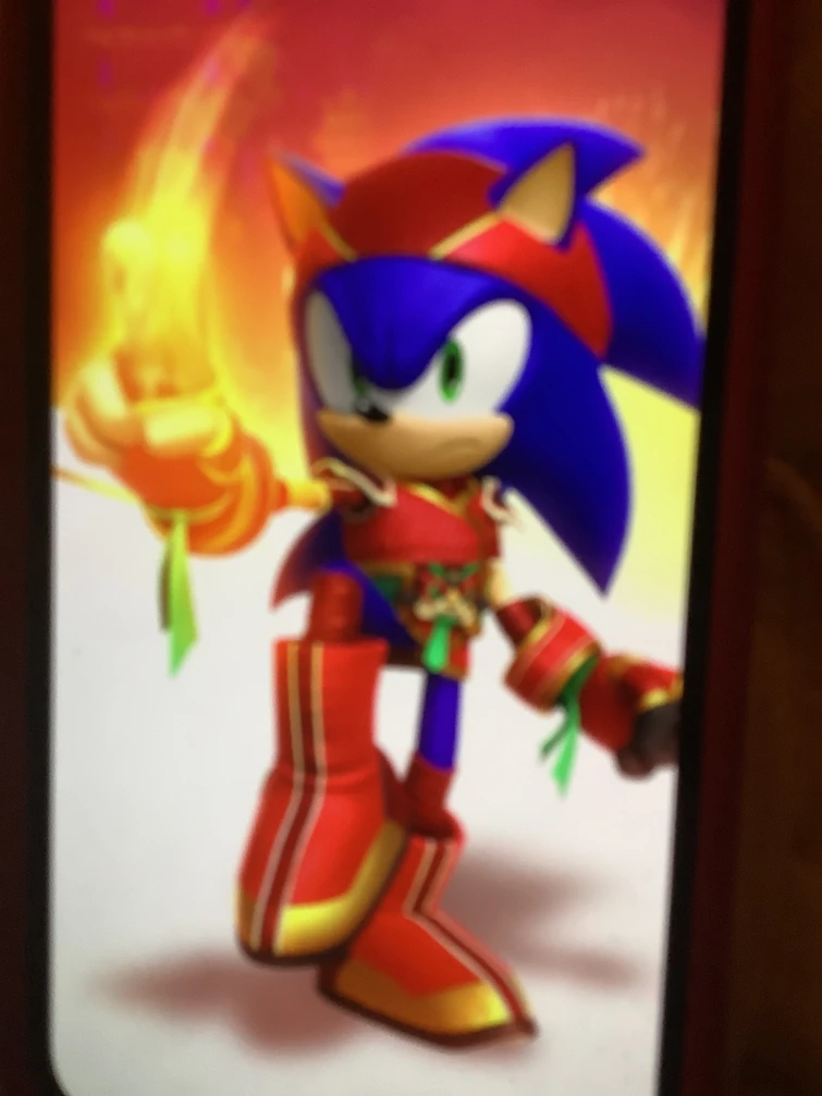 Sonic in his dragonfire costume | Fandom