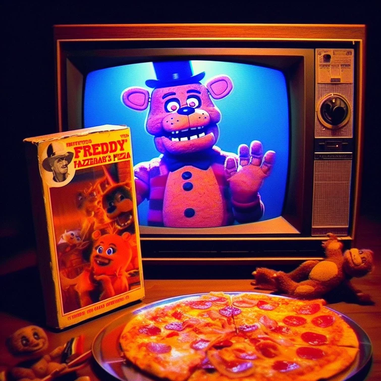 VHS Реклама Freddy Fazbear's Pizza из 70-ых (сгенерировано нейросетью ...