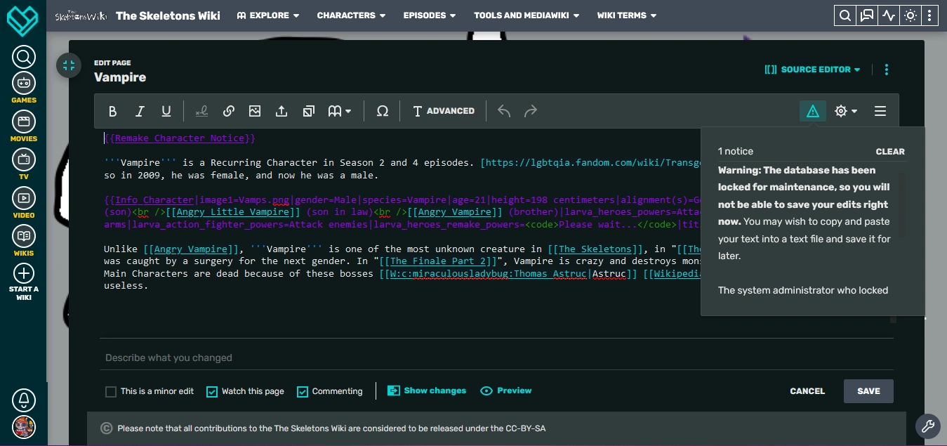 Locked Database on my wiki | Fandom