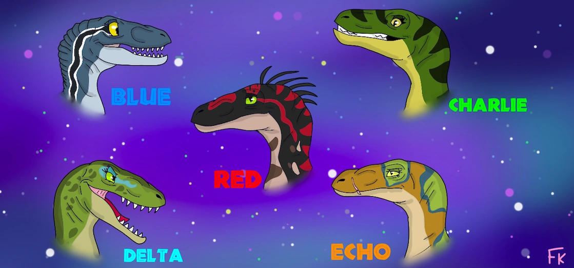 Raptor Squad + Red digital art. (Sorry if blurry, format issues) | Fandom