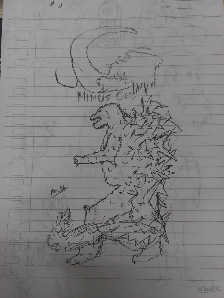 One of my classmates drew me this cool drawing of Godzilla Minus One ...