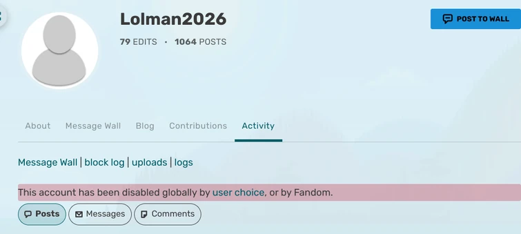 Another disabled account. | Fandom