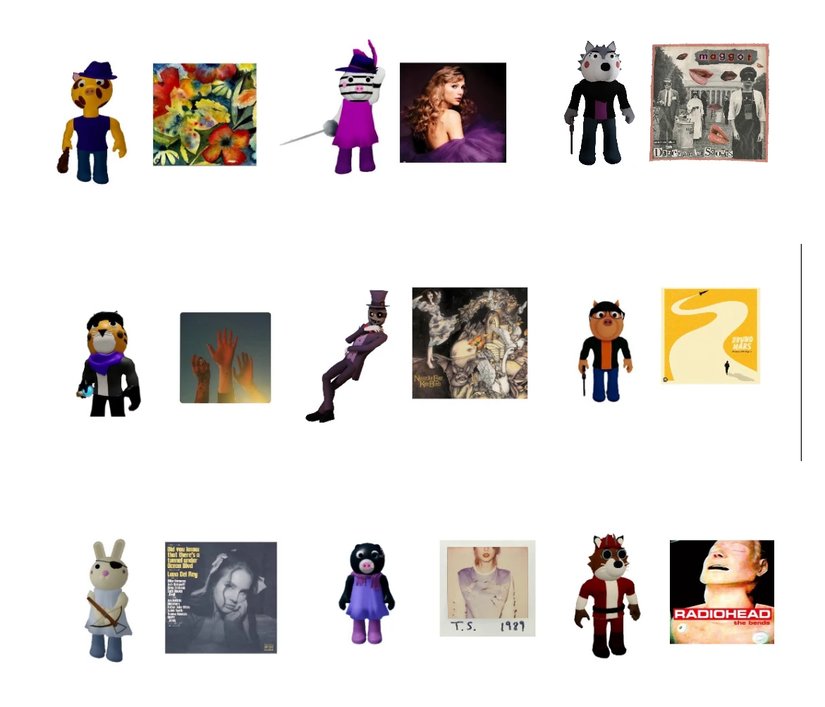 Piggy characters as album covers | Fandom