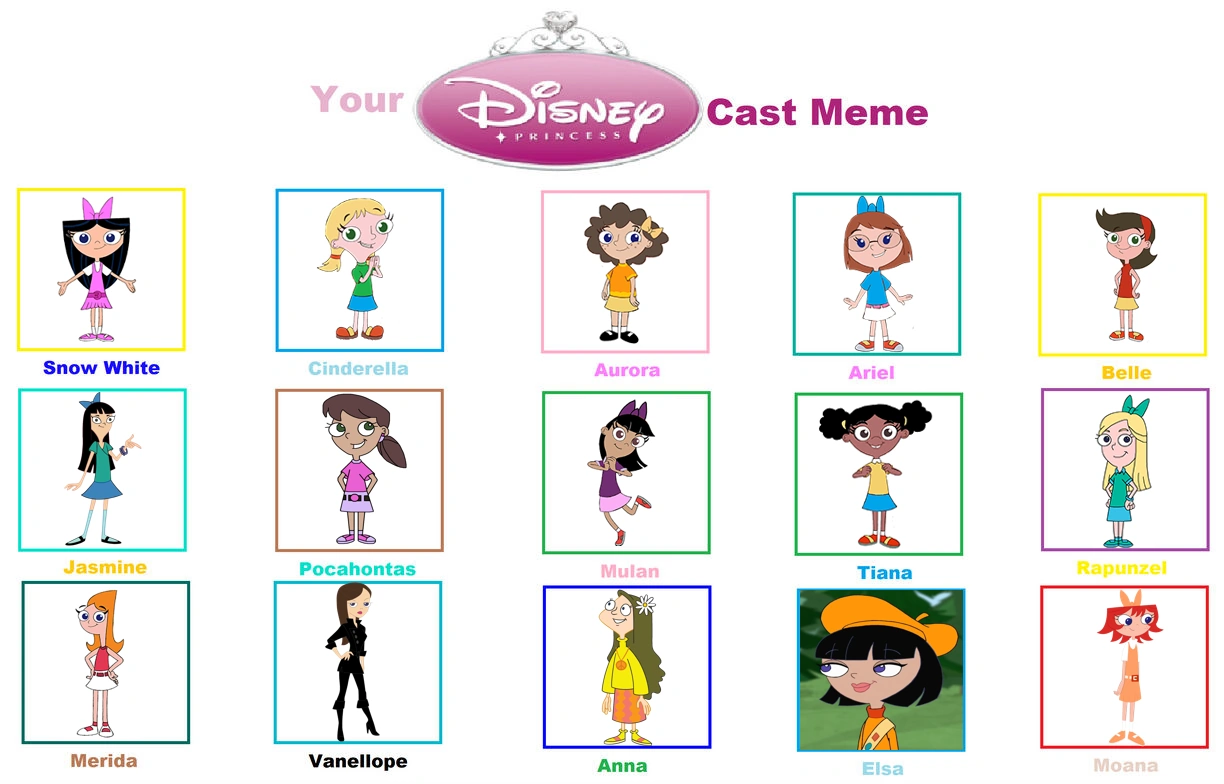 Disney Princess cast meme (Phineas and Ferb version) Part 1 | Fandom