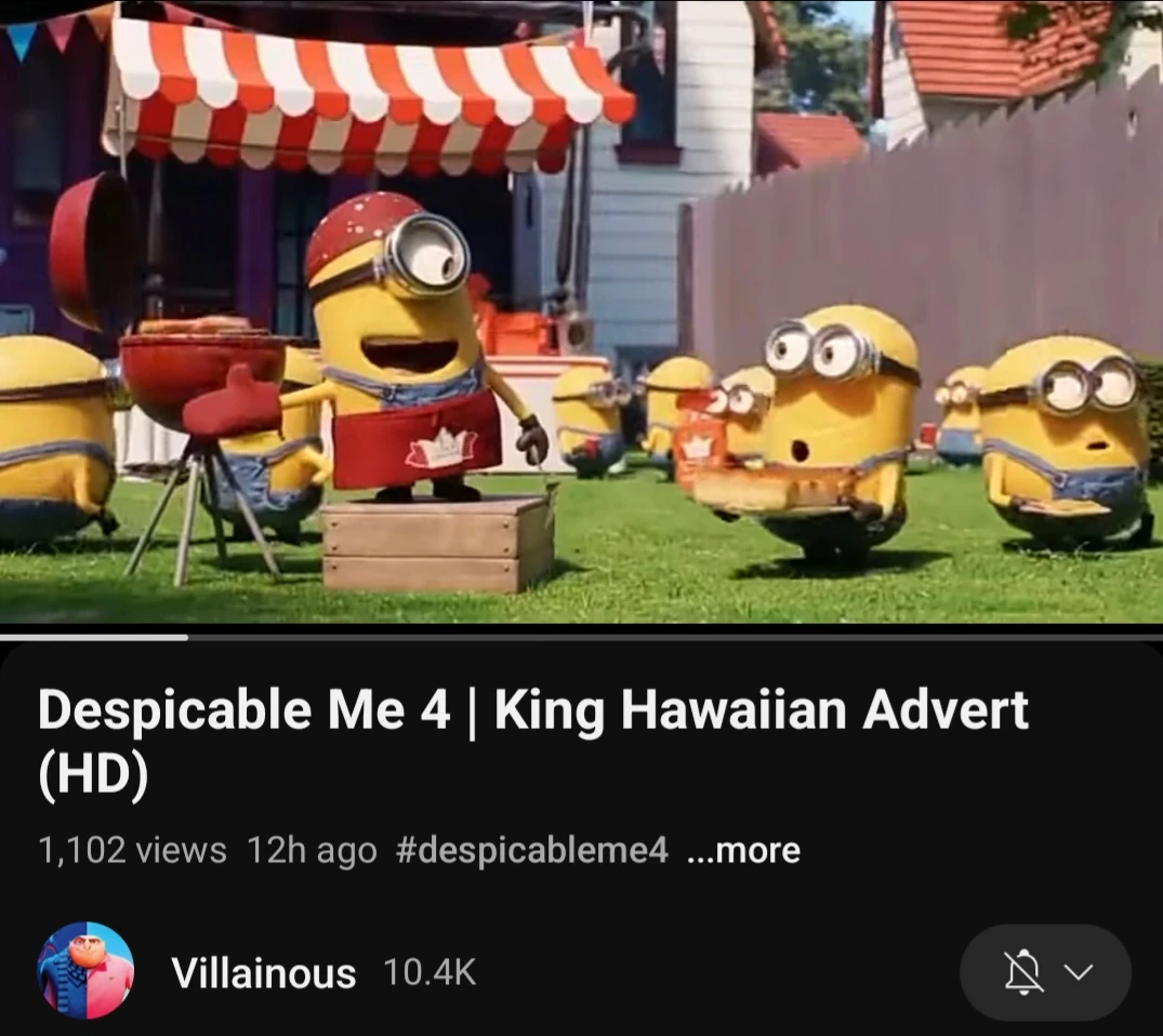 New ad and a new minion named Fred (The one holding the hamburger buns ...
