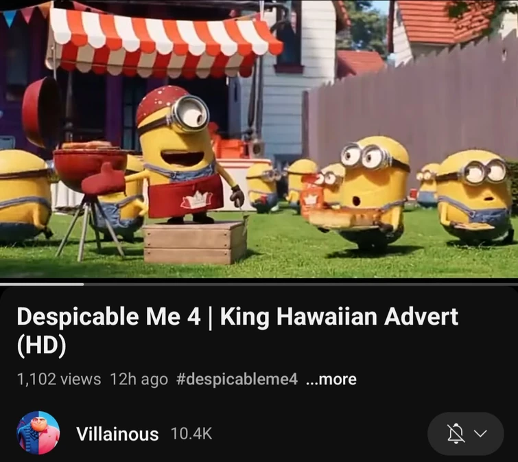 New ad and a new minion named Fred (The one holding the hamburger buns ...