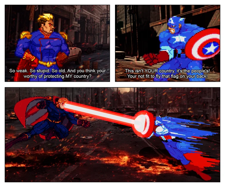 Captain America vs Homelander Sprite Art | Fandom