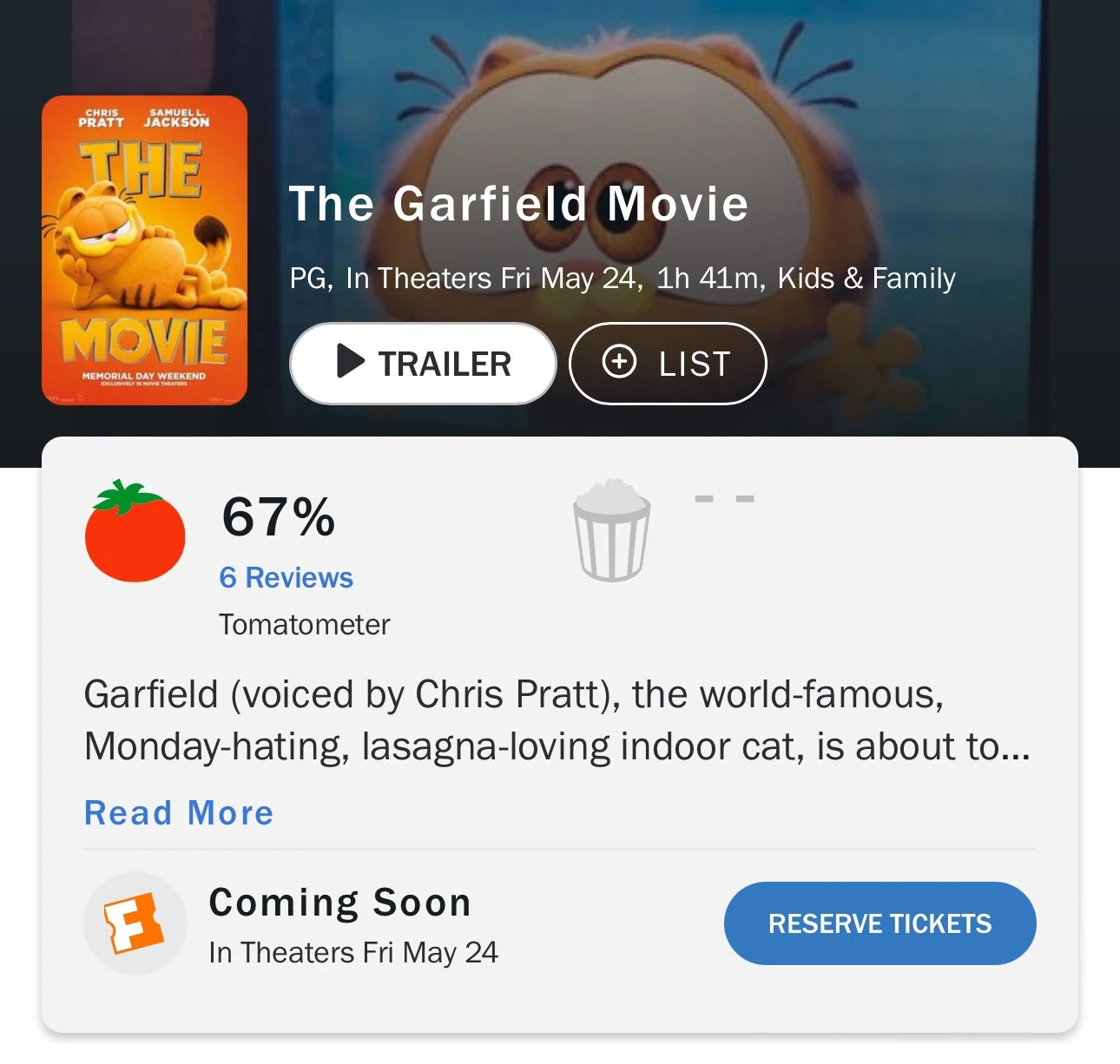 THE GARFIELD MOVIE’ debuts with a 67% score on Rotten Tomatoes | Fandom