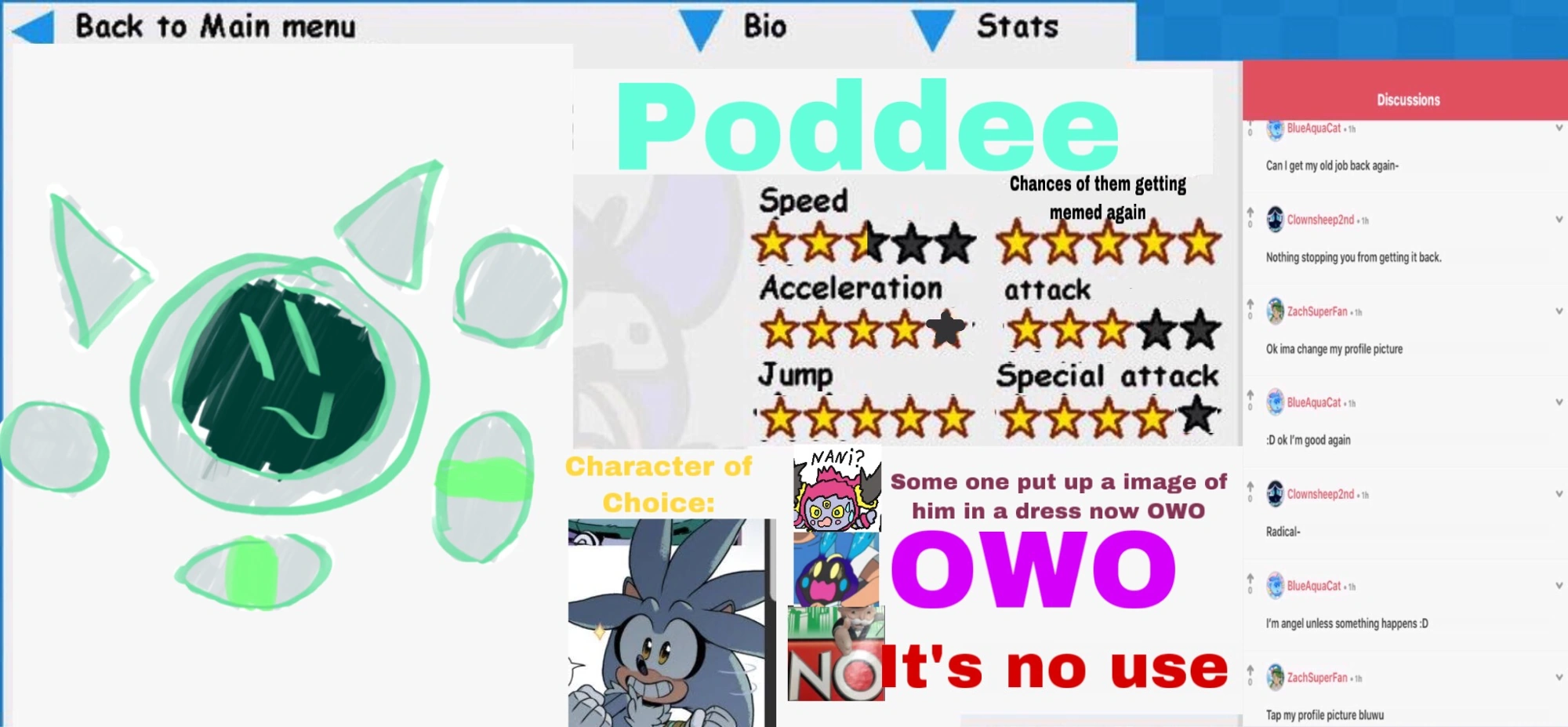 I did more stuff with my oc stats template | Fandom