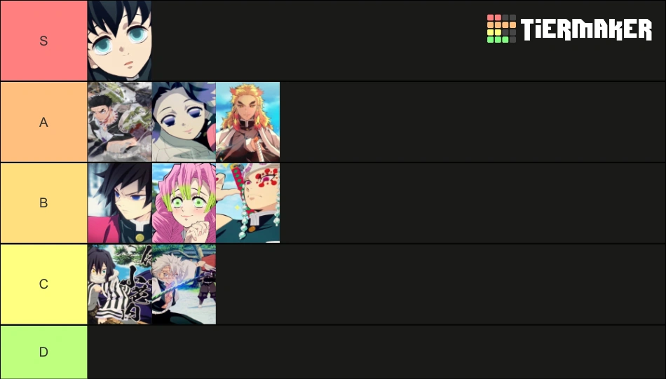 Hashira tier list I made with little - no knowledge of demon slayer ...