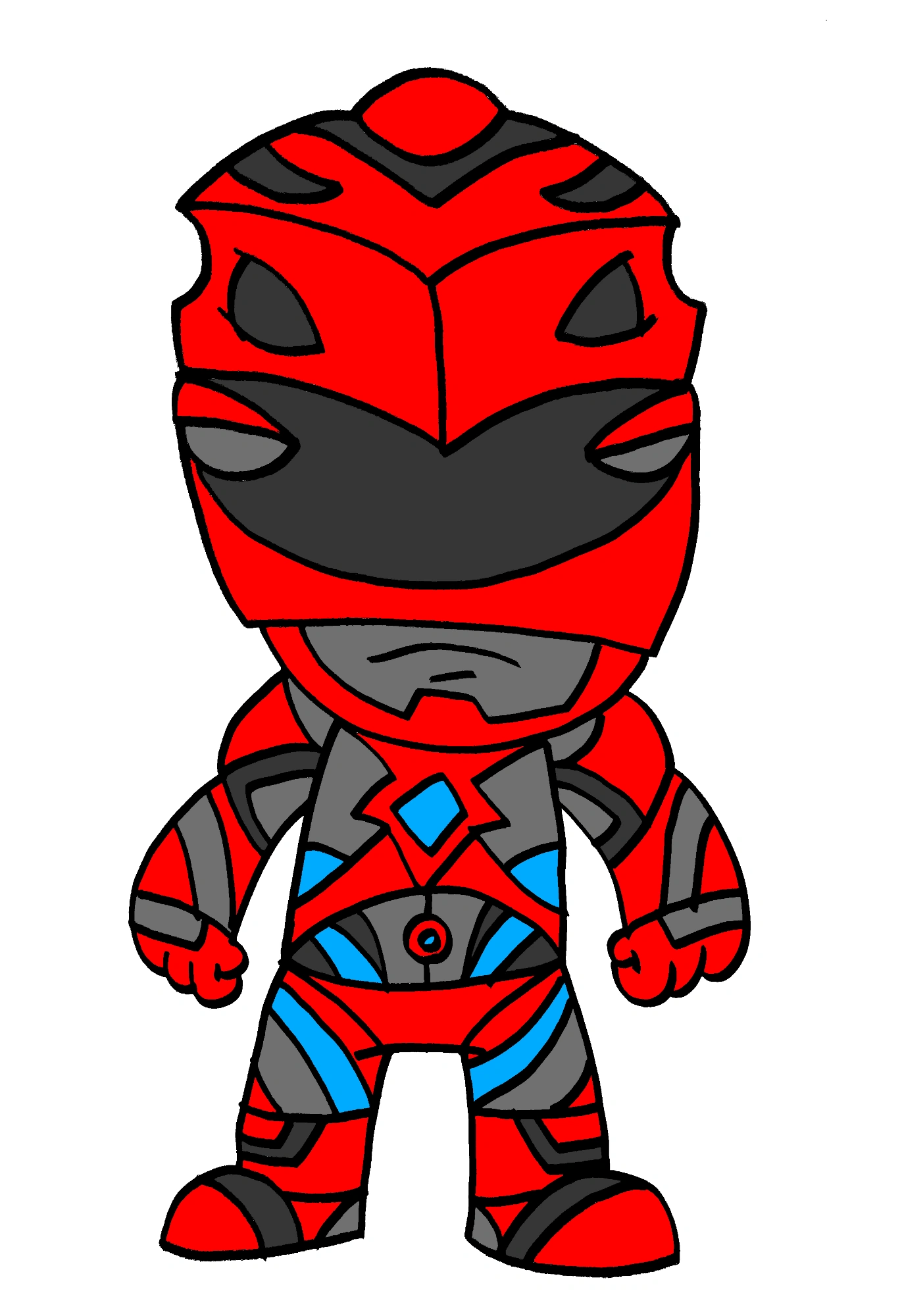 My drawing of the Red Ranger | Fandom
