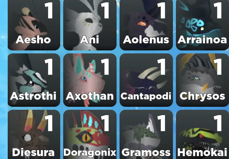 trading my inventory for emph (choose all the species you’d like ...