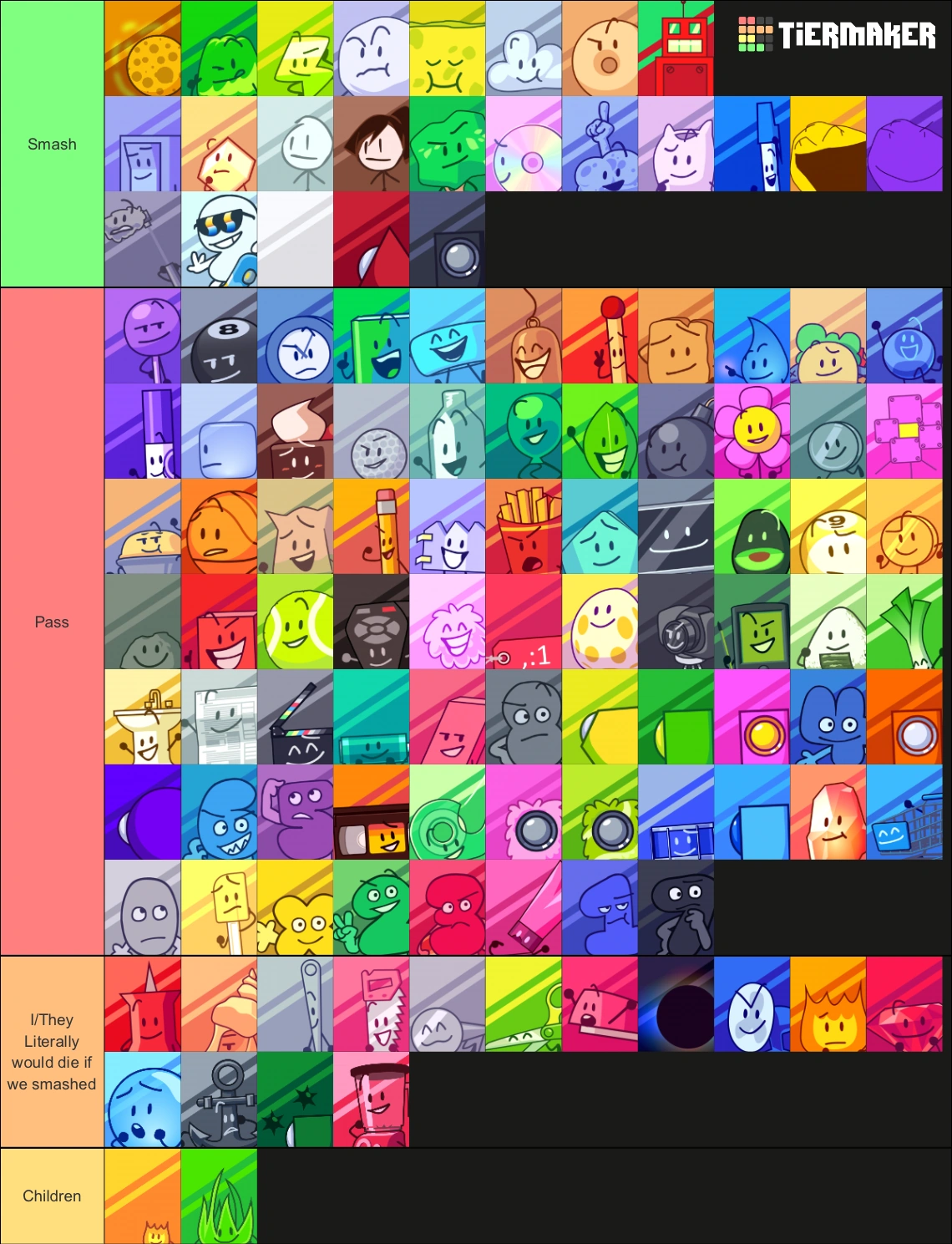 Bfdi smash or pass tierlist (/j, for Jimmy neutron) | Fandom