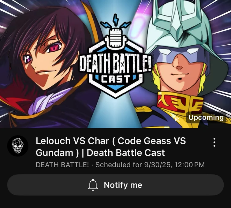 The next death battle cast is Lelouch vs Char, any thoughts? | Fandom
