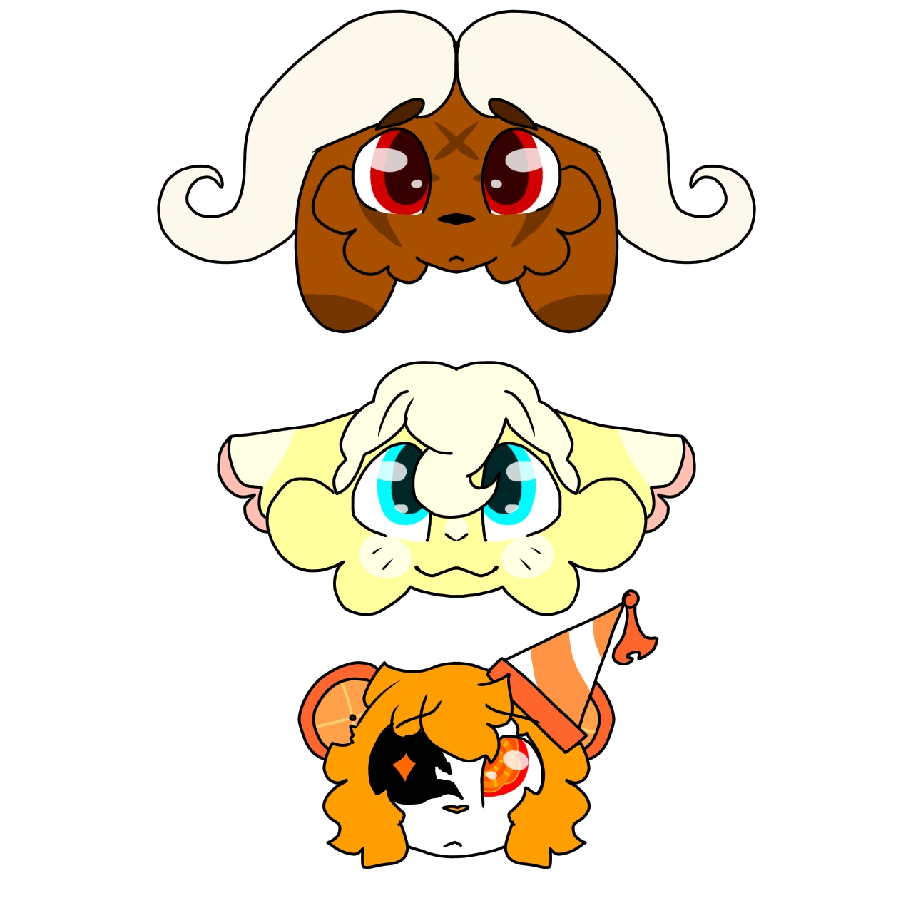 Distract Ping, Emoji Ping and Scream Ping without their masks | Fandom