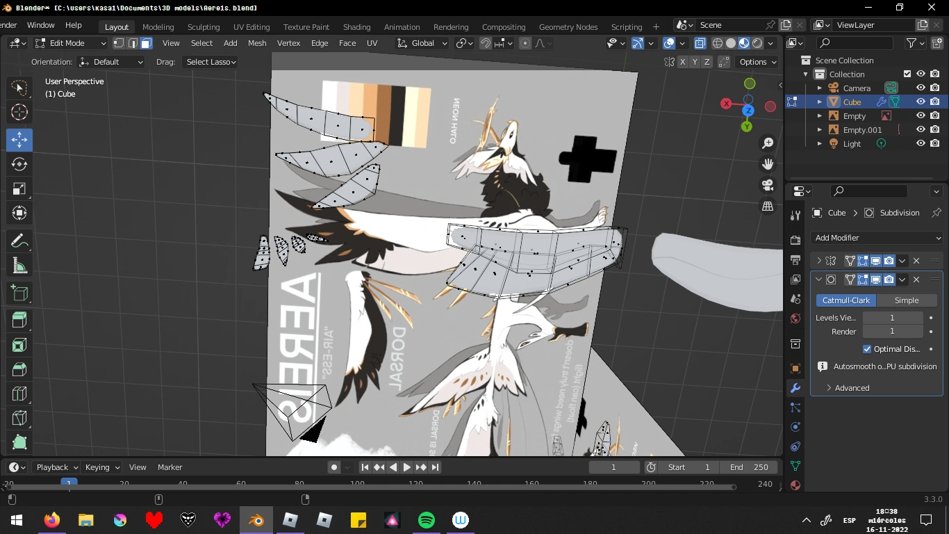 aereis wings are an absolute pain to model please help my poor hands ...