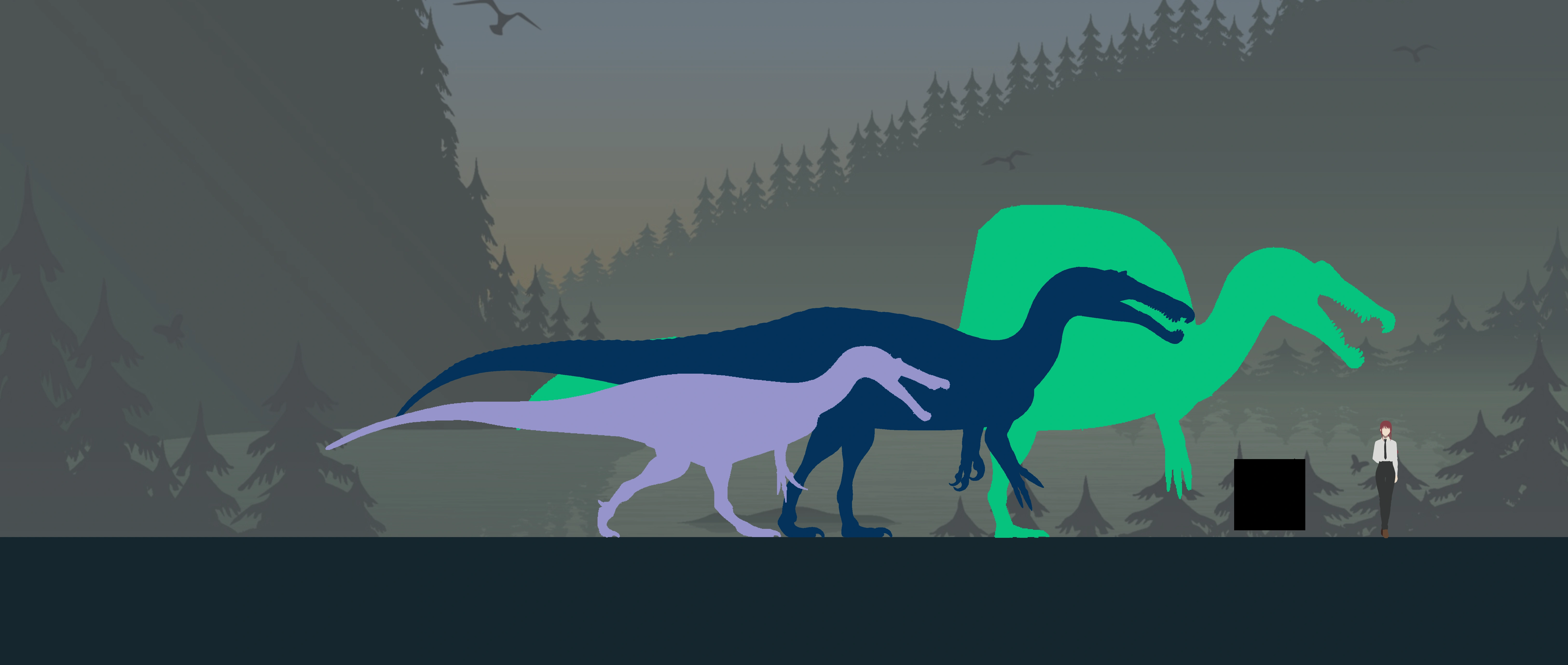 Based size charts 23.0: Spinosaurus, Suchomimus and Baryonyx | Fandom