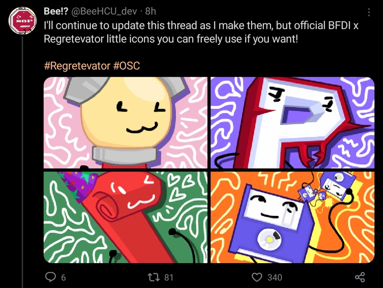 official BFDI x Regretevator icons by @BeeHCU_dev on Twitter | Fandom