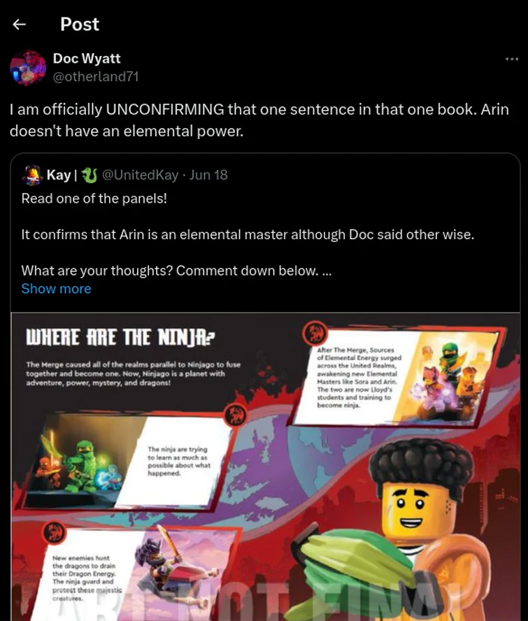 Is Arin the elemental master of Spinjitzu. | Fandom