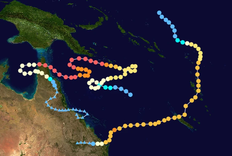Cyclone Mariann and Courtney (1986) track | Fandom