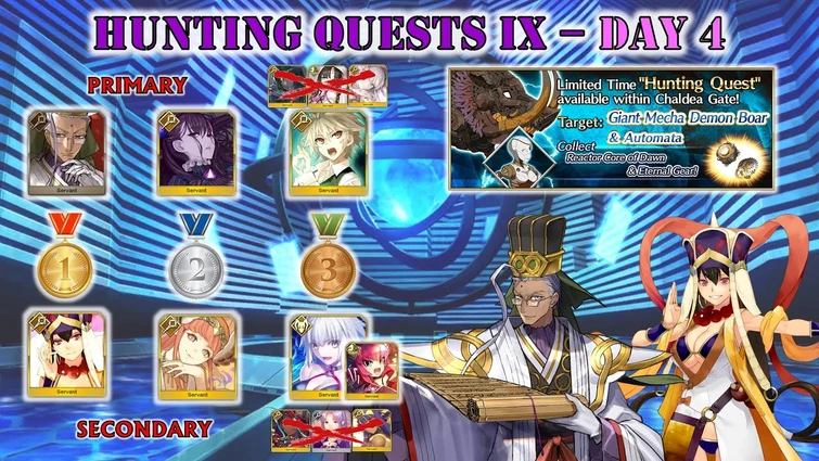 FGO NA – Hunting Quest IX - Day 4: Mecha Boar Hunt (3T farming 6 slot) | Fandom
