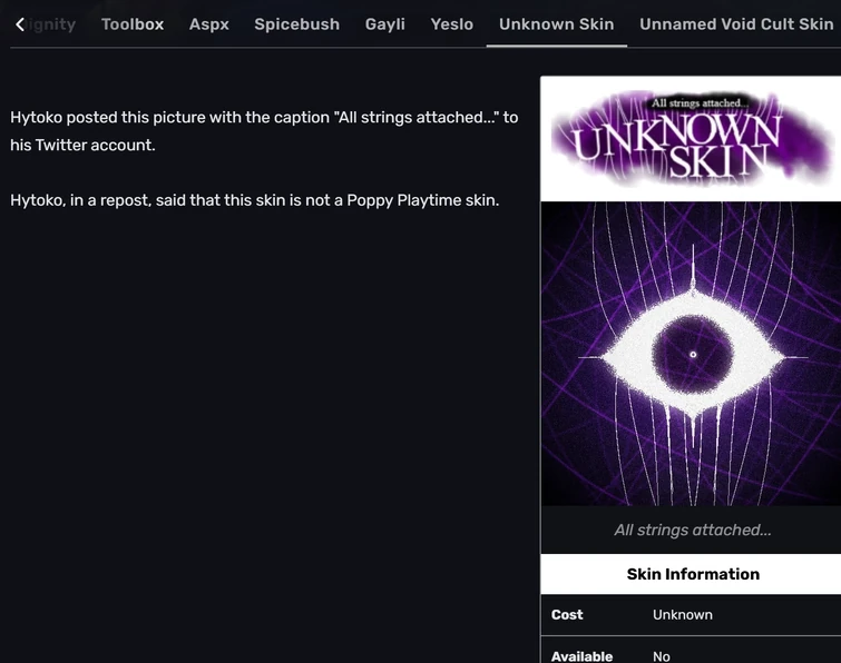 oh i wonder what the unknown skin could possibly be | Fandom