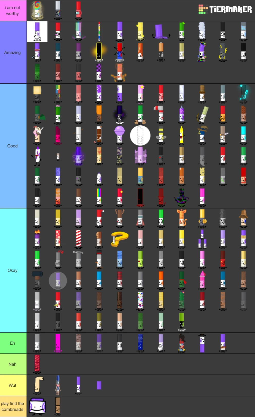 Tier list timeeeee | Fandom