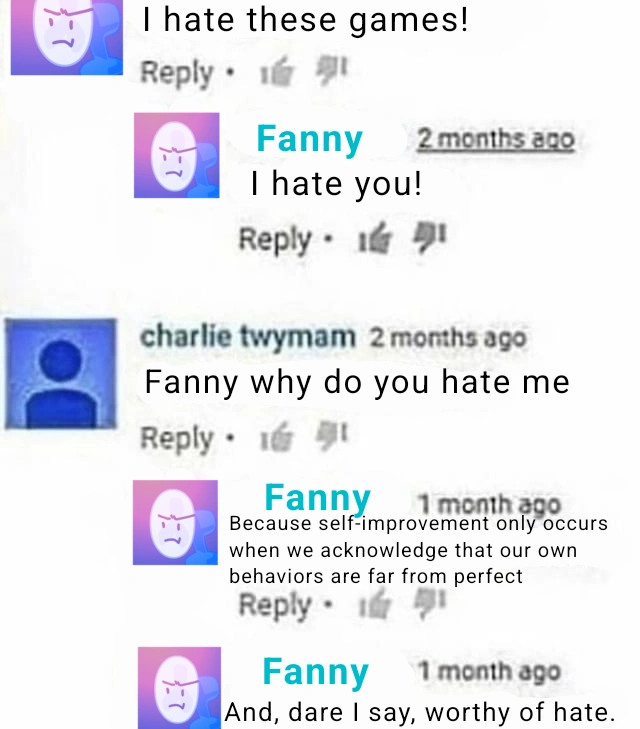 That one YouTube comments meme but it's Fanny BFDI | Fandom