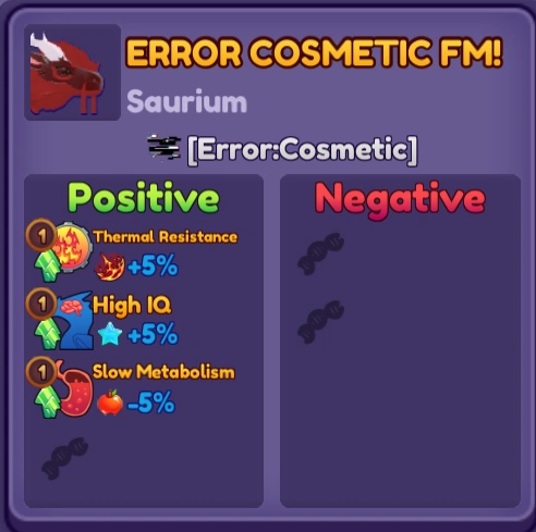 Taking offers on Error:Cosmetic saur! | Fandom