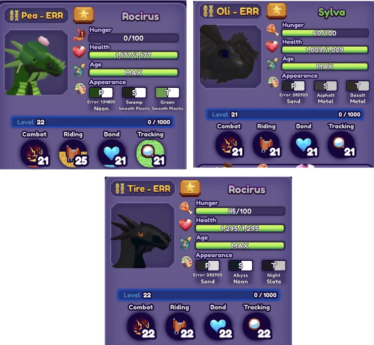 Trading these three error colors for a rarer error species / rarer error color or individually ...