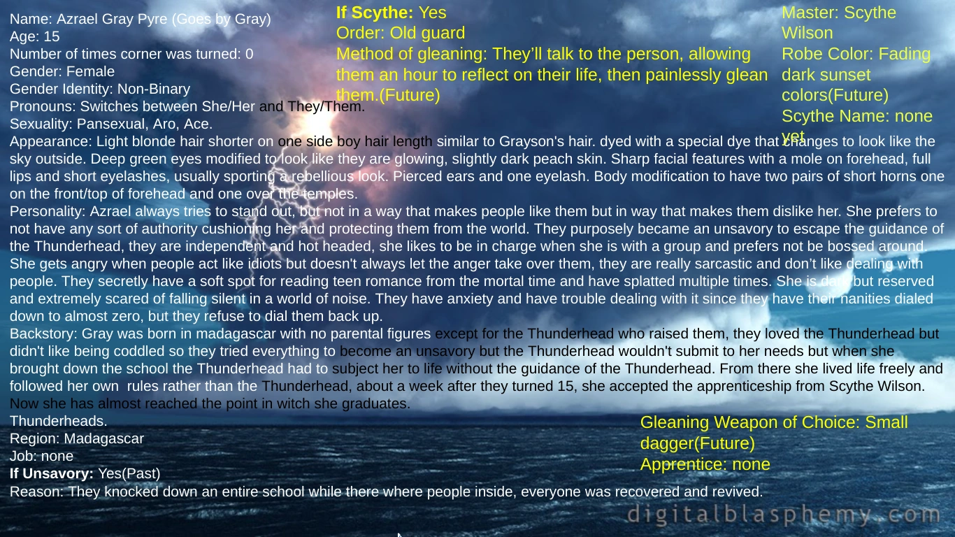 I made this Scythe Oc. | Fandom