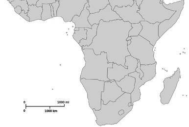 Sub Saharan Africa Blank Map