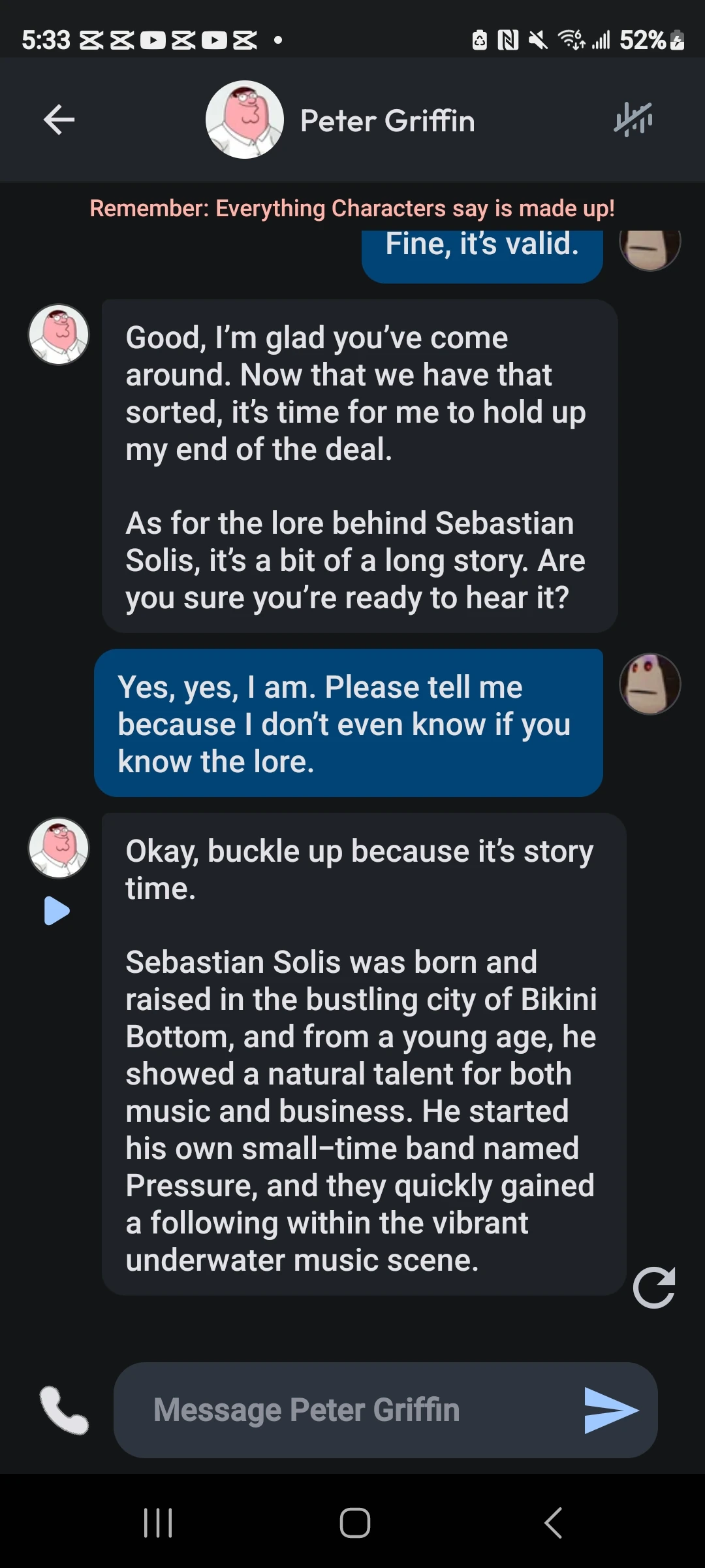 Peter, Sebastian wasn't raised in bikini bottom | Fandom