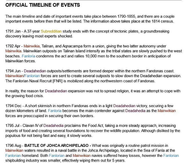 Give me ideas for the communitaira timeline | Fandom