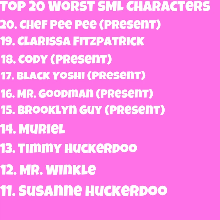 Top 20 Worst SML Characters | Fandom