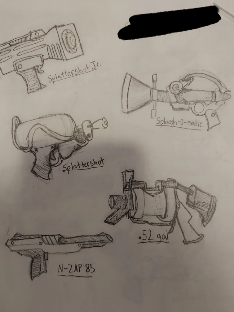Splatoon weapon sketches | Fandom