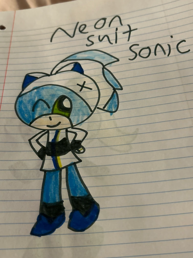 I drew neon suit sonic! | Fandom