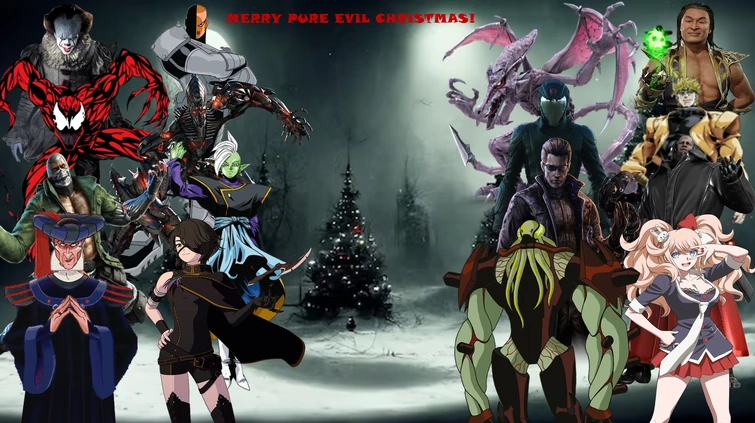 Here's my Fanmade spooky Christmas background with some of the Pure Evil characters. | Fandom