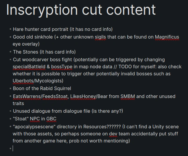 Inscryption cut/unused content | Fandom