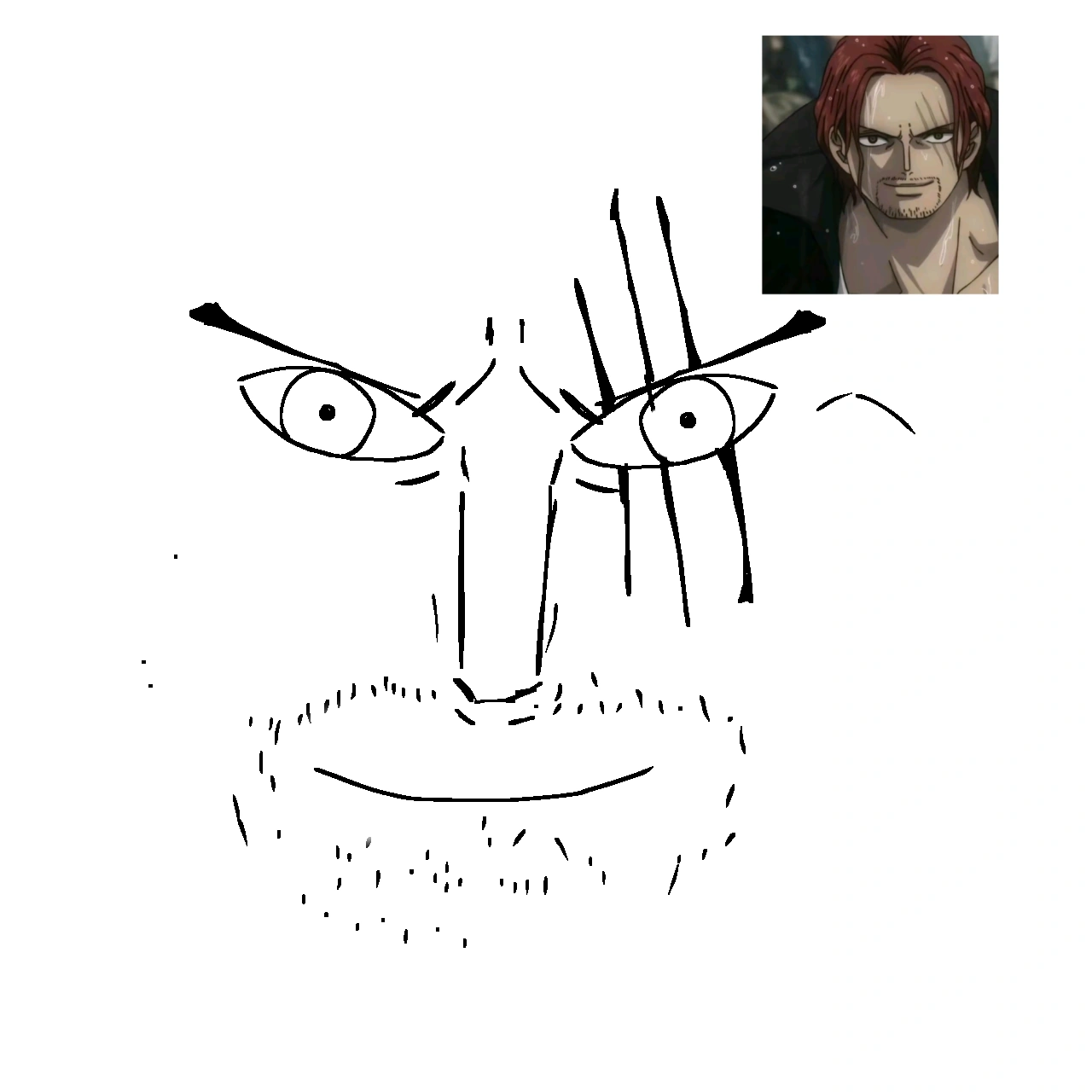 I tried drawing shank's face | Fandom