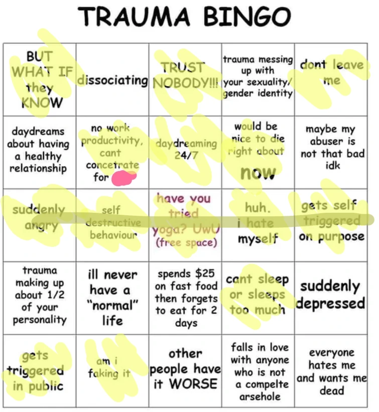 Trauma bingo redo | Fandom
