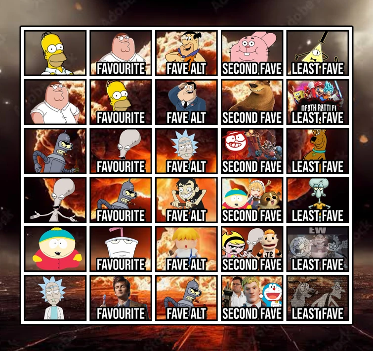 Matchup preferences for adult cartoon characters | Fandom