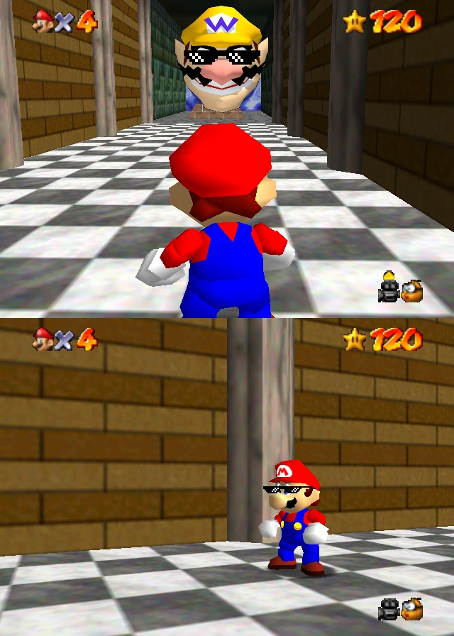 Mario encountering the Wario Apparition, except they're cool with each ...