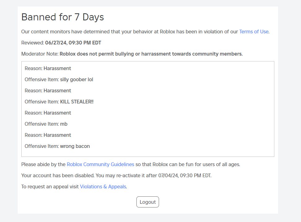 This is a valid ban reason. | Fandom