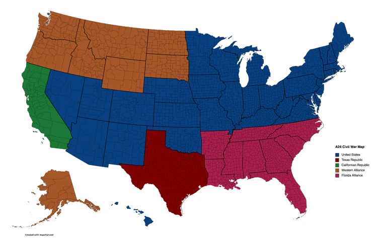 My take on the A24 Civil War Map | Fandom