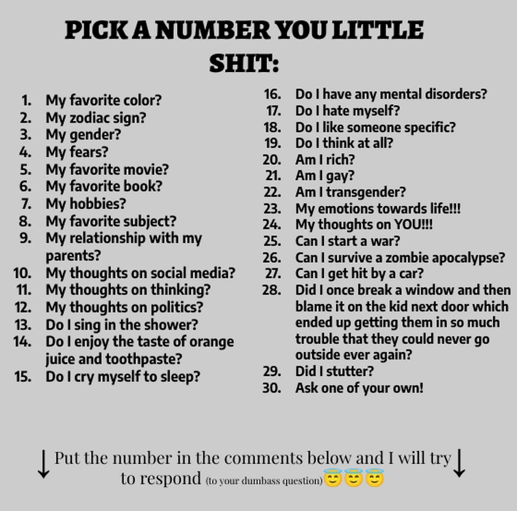 Ask me stuff | Fandom