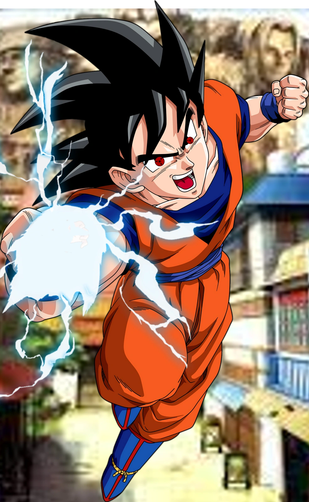 rate my random photoshop of goku doing the chidori with the sharingan ...