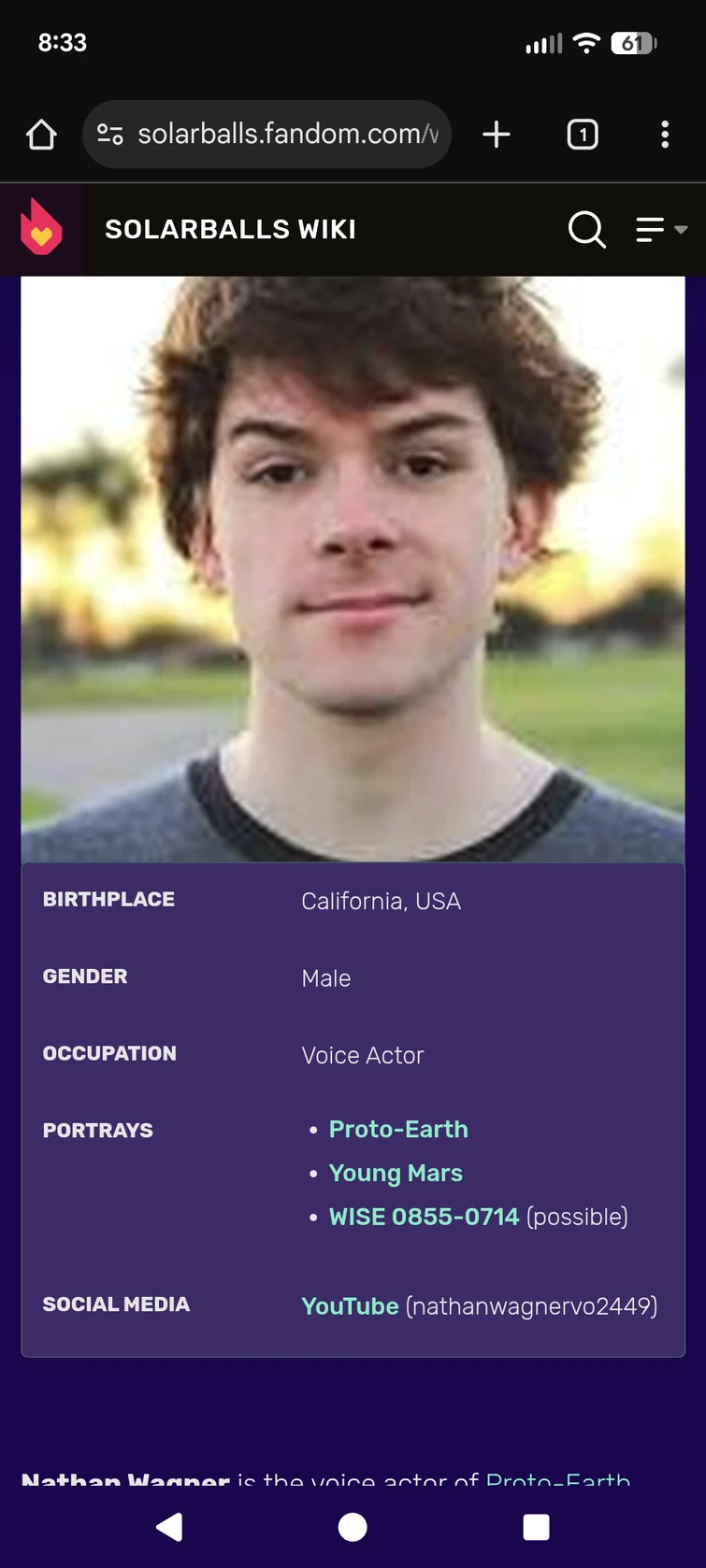 Since when did Nathan Wagner voice Young Mars? | Fandom