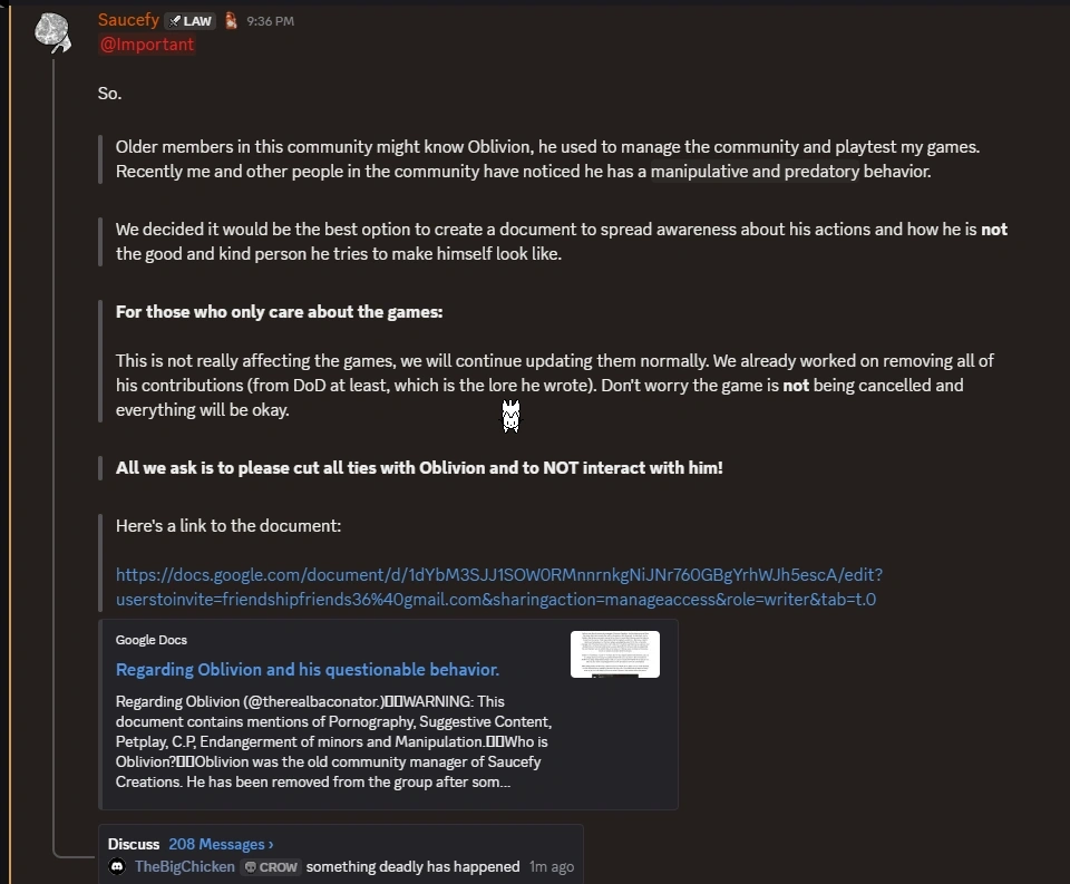 some dud on the dod team was a pedo apparently | Fandom