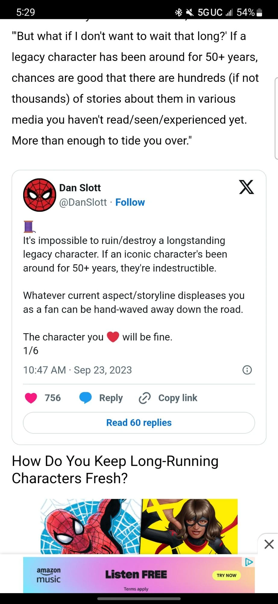 "Iconic characters are indestructible." | Fandom